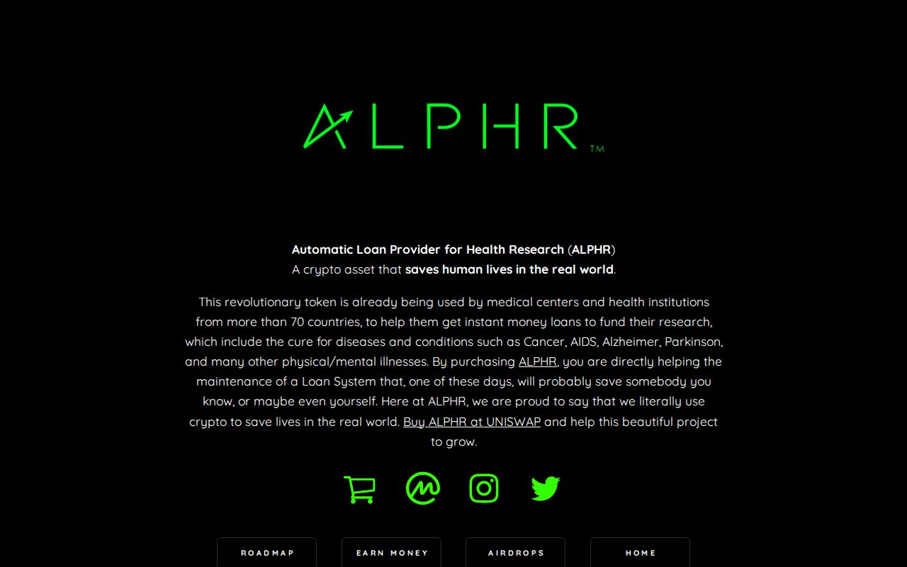 ALPHR Crypto Token | Buy Now on UniSwap | Official Website